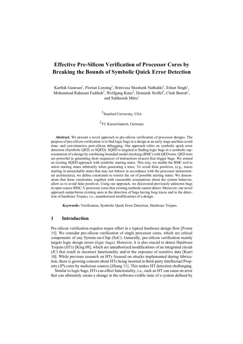 Effective Pre Silicon Verification Of Processor Cores By Breaking The Bounds Of Symbolic Quick 3533