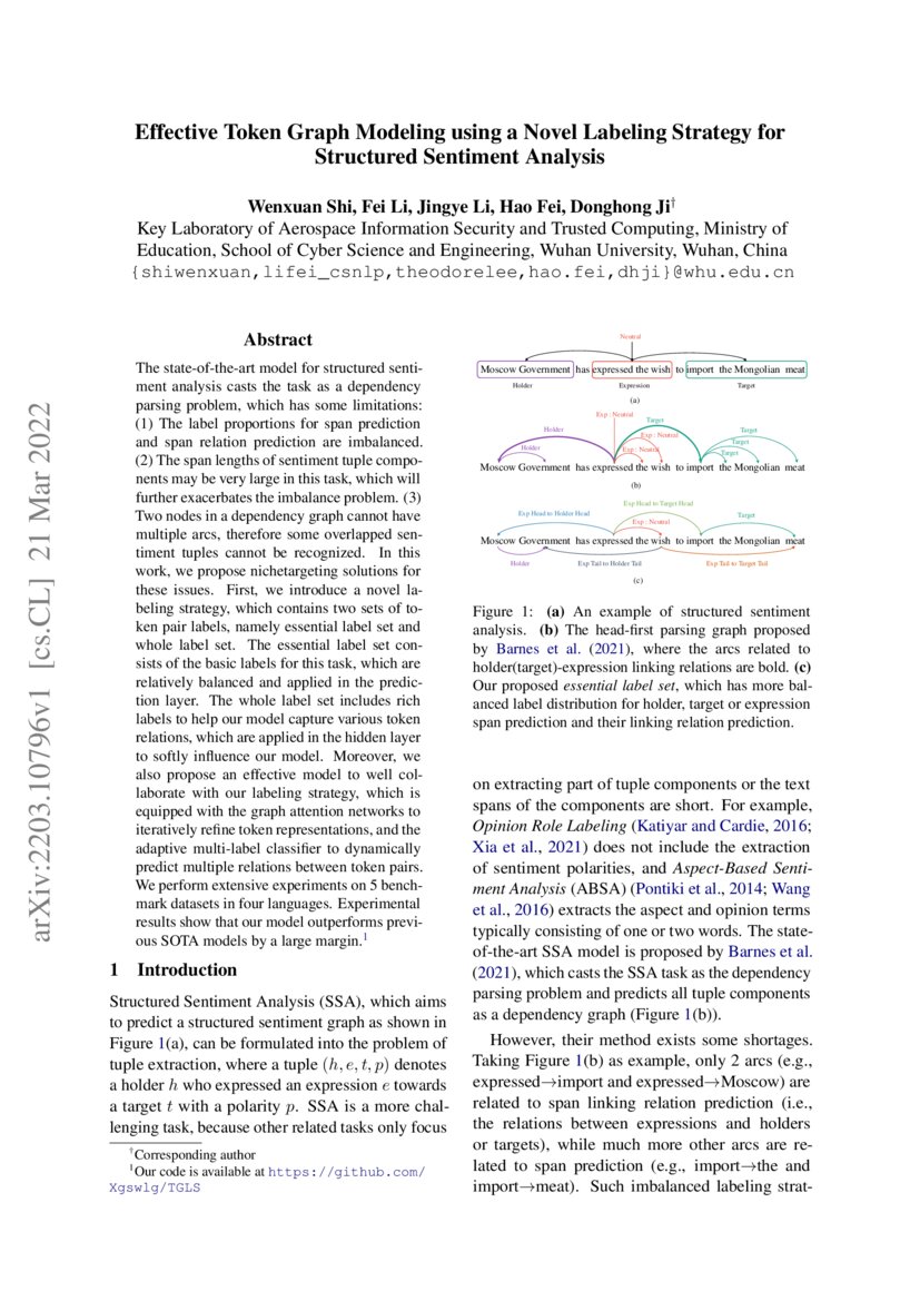Effective Token Graph Modeling Using A Novel Labeling Strategy For