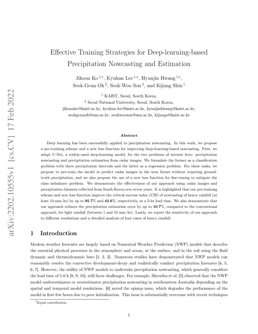 Effective Training Strategies for Deep-learning-based Precipitation ...