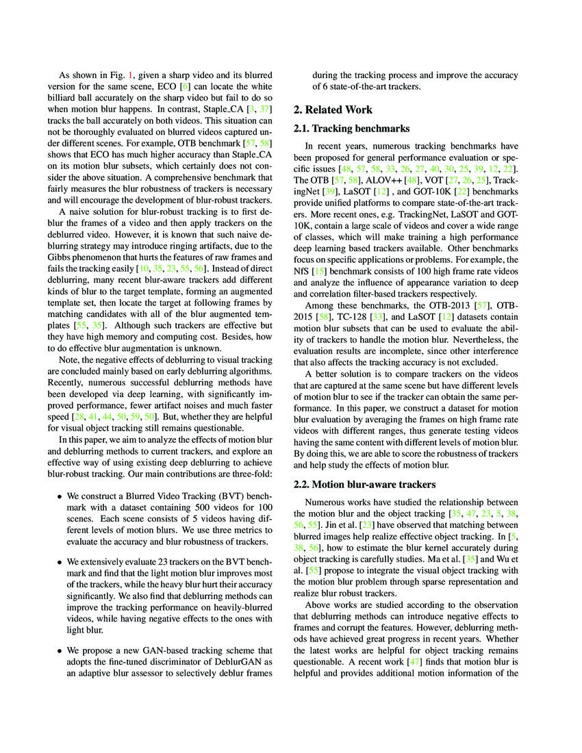 Effects Of Blur And Deblurring To Visual Object Tracking Deepai