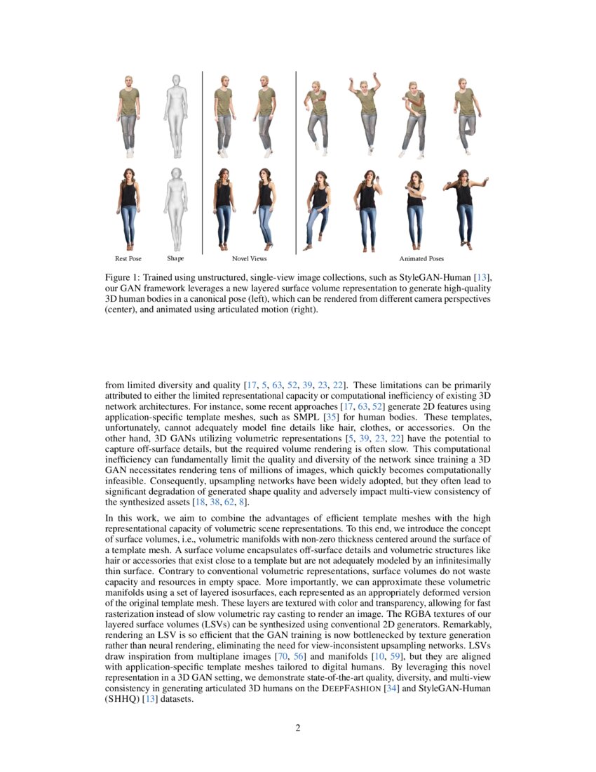 Efficient 3D Articulated Human Generation with Layered Surface Volumes ...