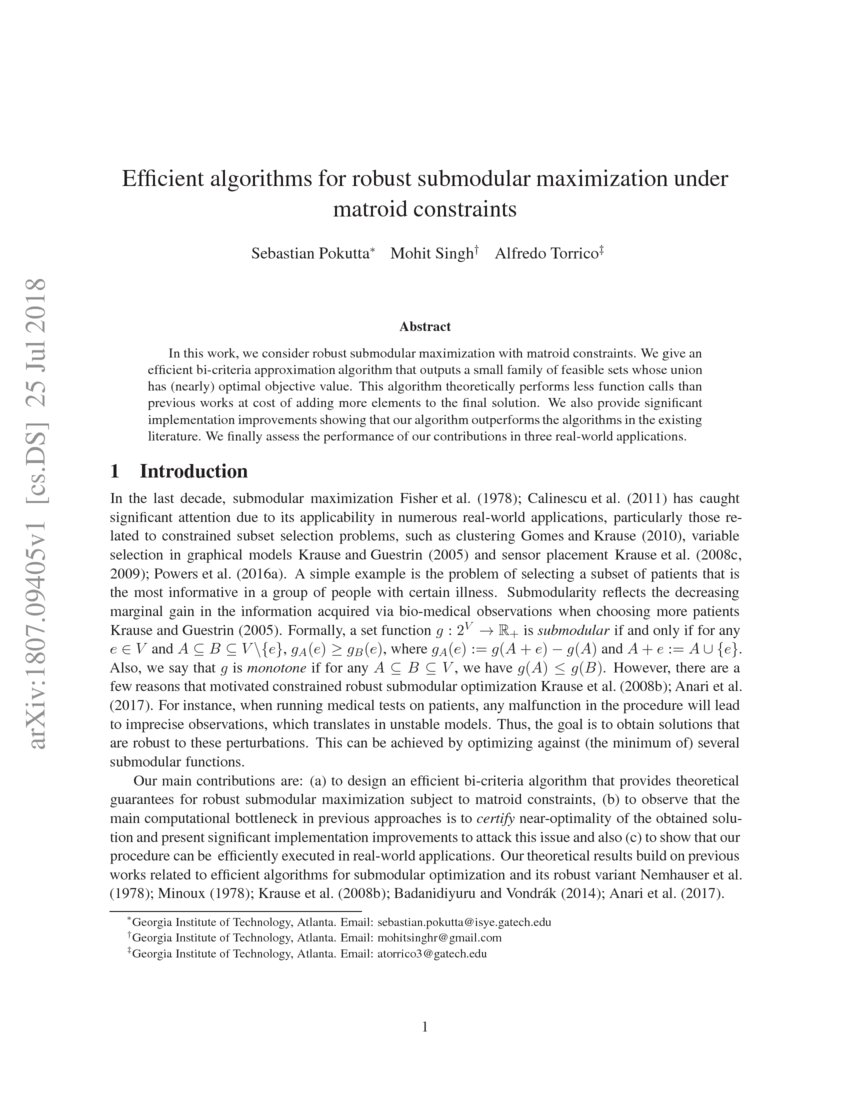 Efficient Algorithms For Robust Submodular Maximization Under Matroid Constraints Deepai