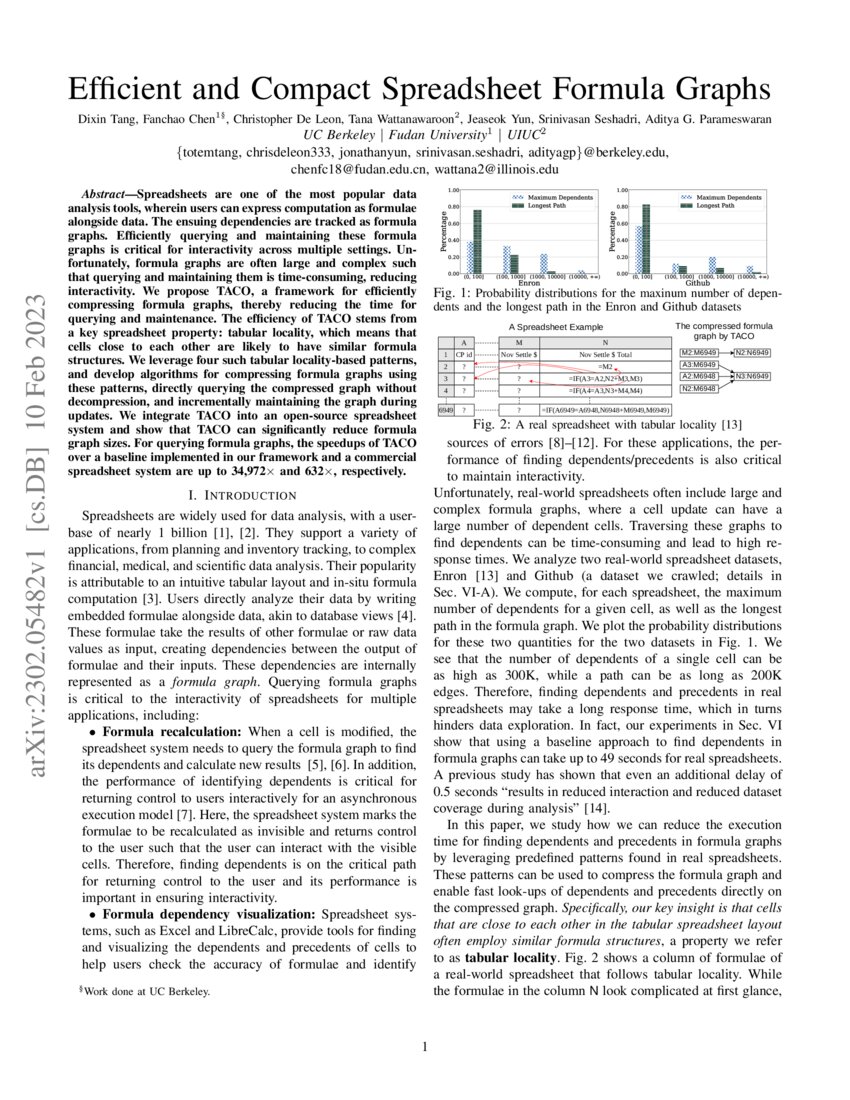 Efficient and Compact Spreadsheet Formula Graphs | DeepAI