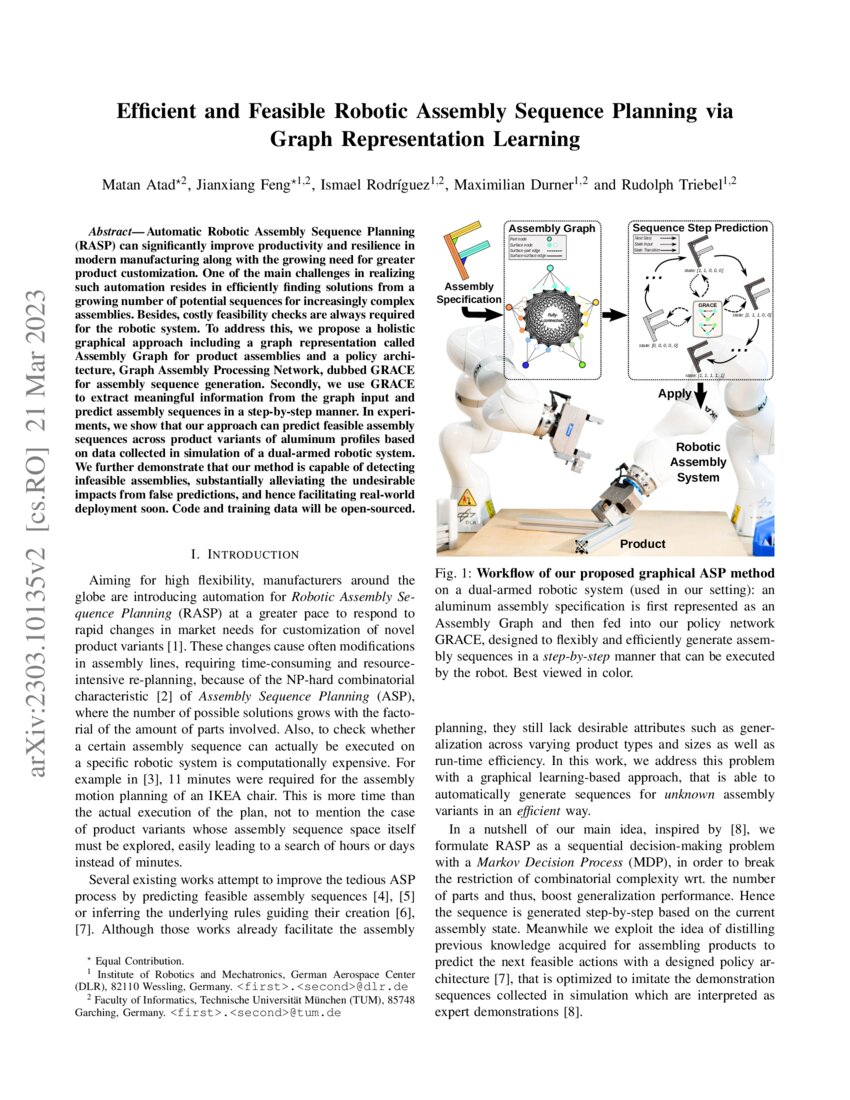 Efficient And Feasible Robotic Assembly Sequence Planning Via Graph Representation Learning Deepai