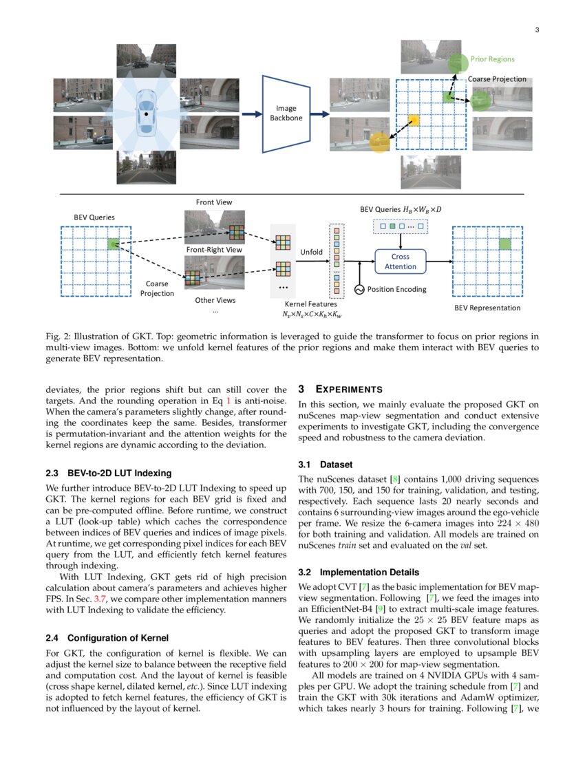Efficient and Robust 2D-to-BEV Representation Learning via Geometry-guided Kernel Transformer ...