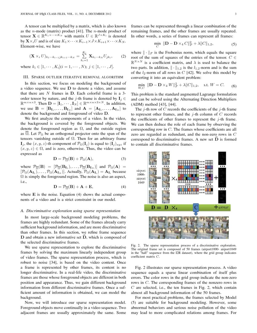 Efficient Background Modeling Based On Sparse Representation And