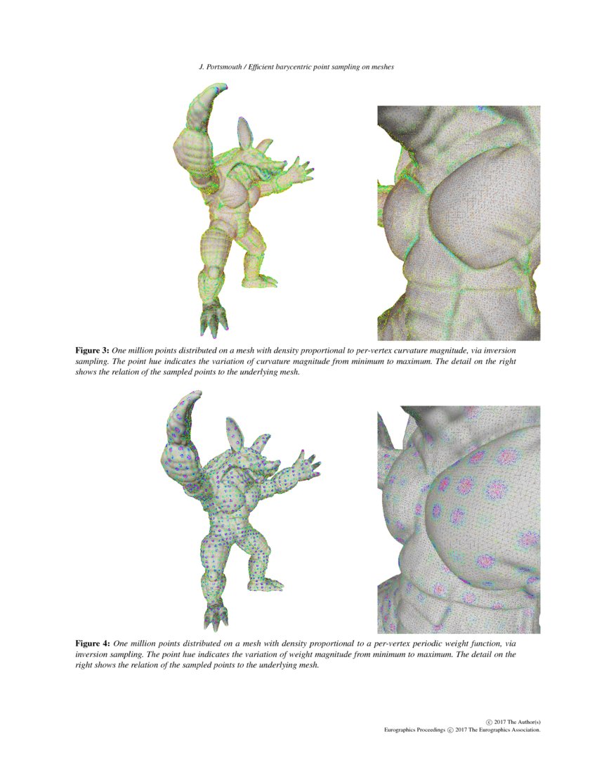 Efficient Barycentric Point Sampling On Meshes Deepai