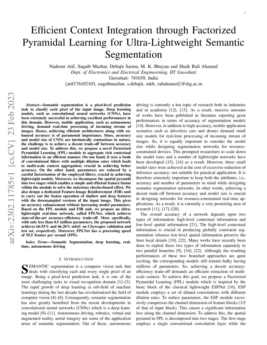 Efficient Context Integration through Factorized Pyramidal Learning for ... Efficient Context Integration through Factorized Pyramidal Learning for ...