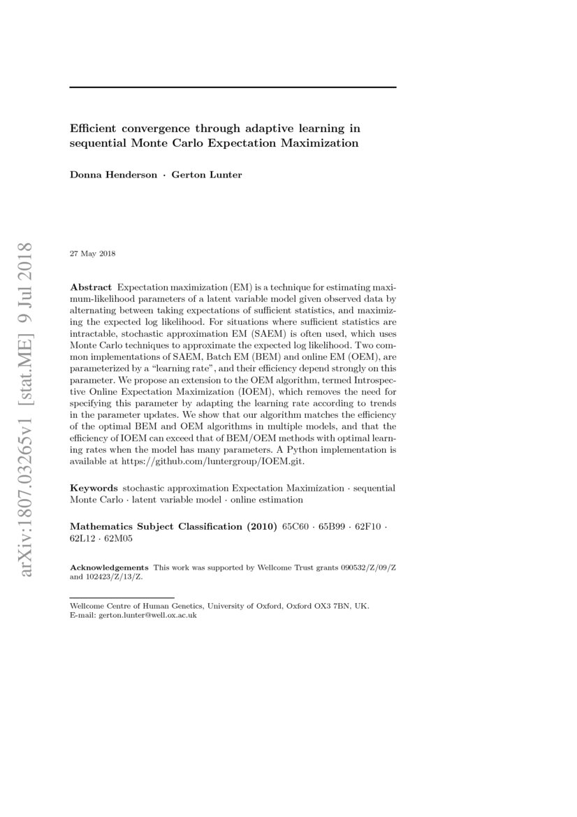 Efficient Convergence Through Adaptive Learning In Sequential Monte Carlo Expectation