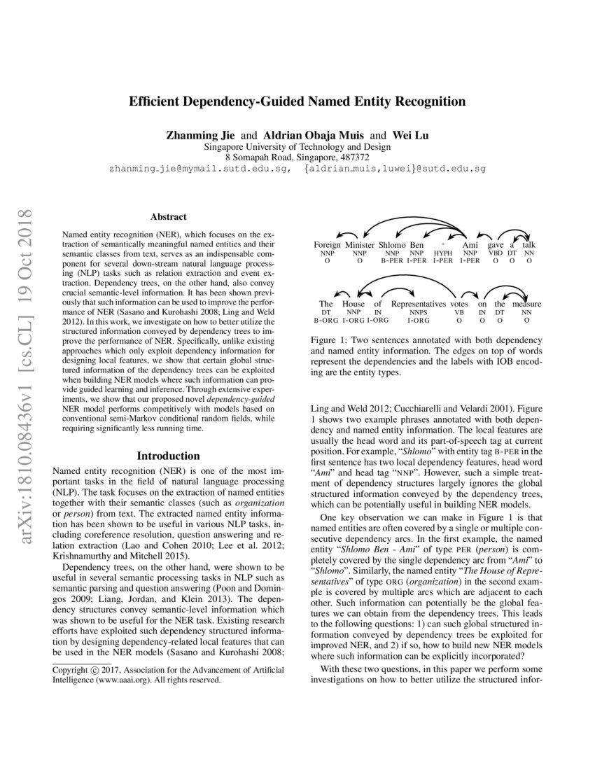 Efficient Dependency-Guided Named Entity Recognition | DeepAI