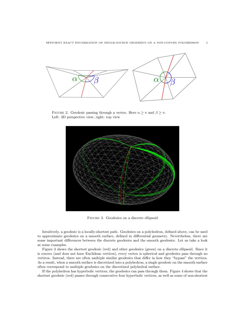 Efficient exact enumeration of single-source geodesics on a non-convex polyhedron | DeepAI