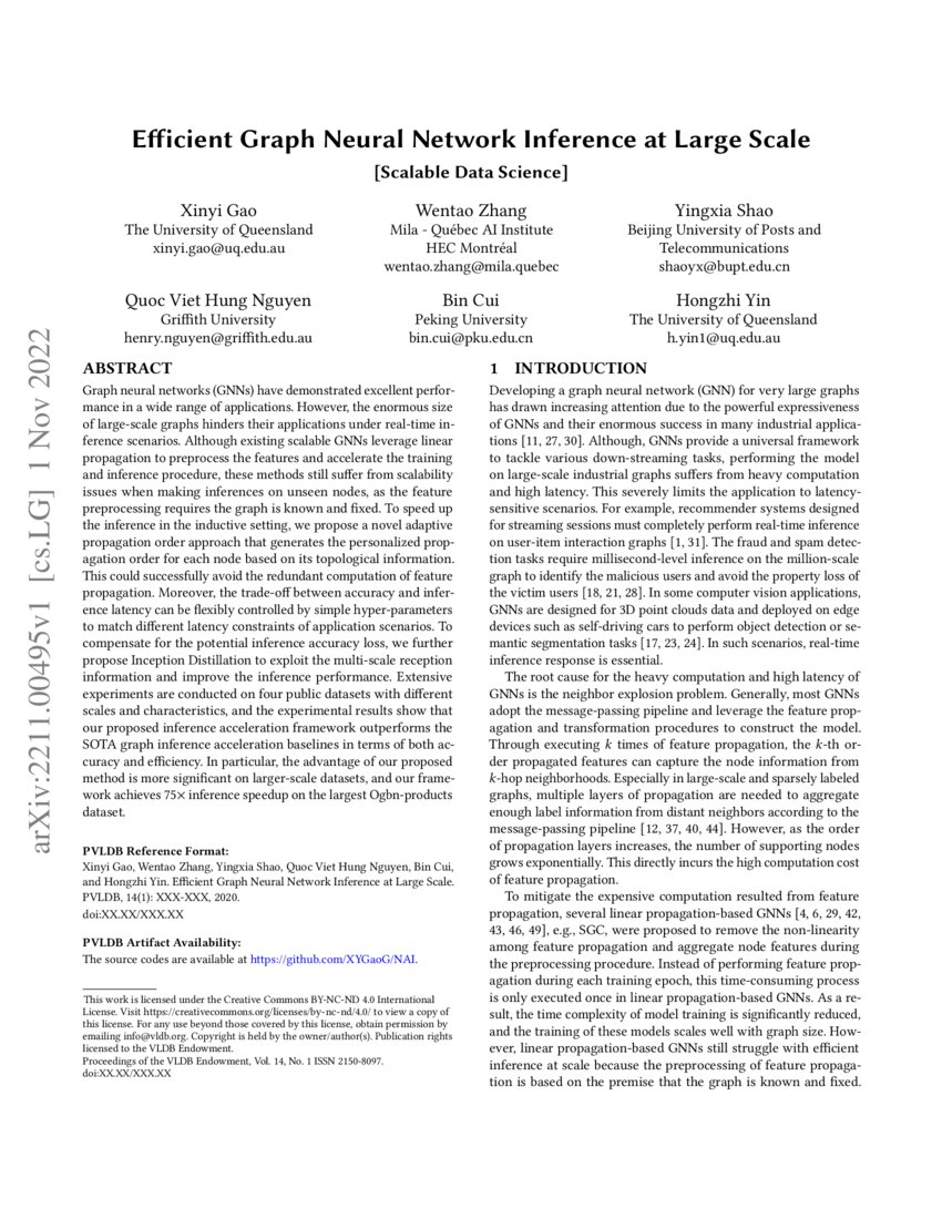 Efficient Graph Neural Network Inference At Large Scale Deepai 