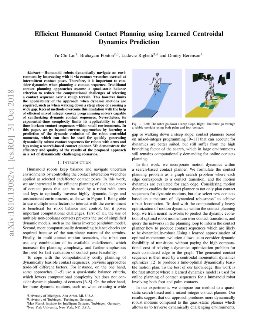 Efficient Humanoid Contact Planning using Learned Centroidal Dynamics Prediction | DeepAI