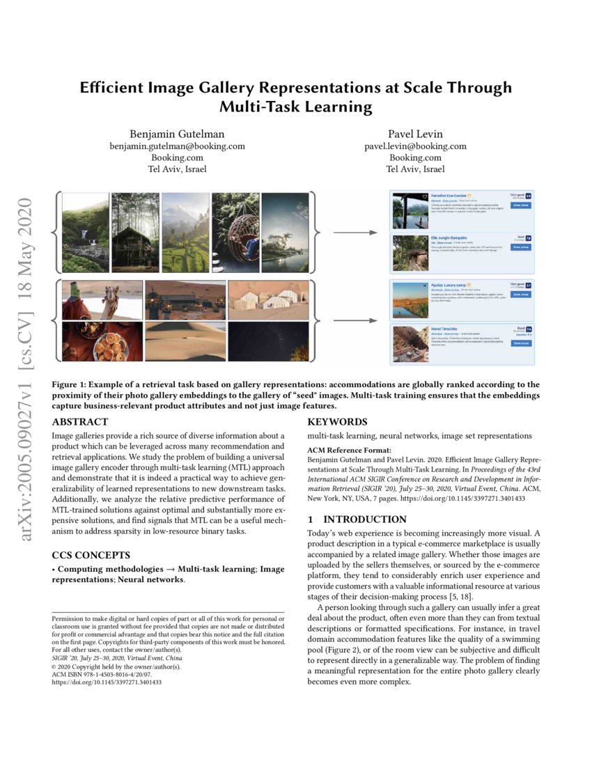 Efficient Image Gallery Representations at Scale Through Multi-Task Learning | DeepAI