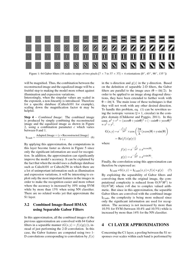 Efficient Implementation Of A Recognition System Using The Cortex