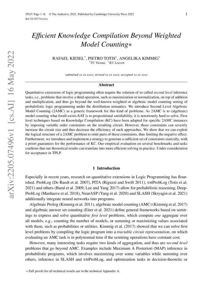 Efficient Knowledge Compilation Beyond Weighted Model Counting Deepai 