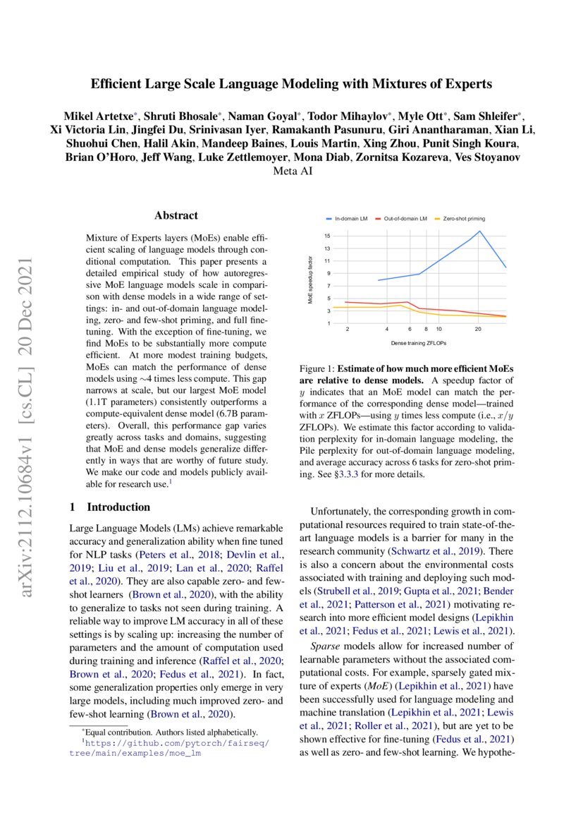 Efficient Large Scale Language Modeling with Mixtures of Experts | DeepAI Efficient Large Scale Language Modeling with Mixtures of Experts | DeepAI