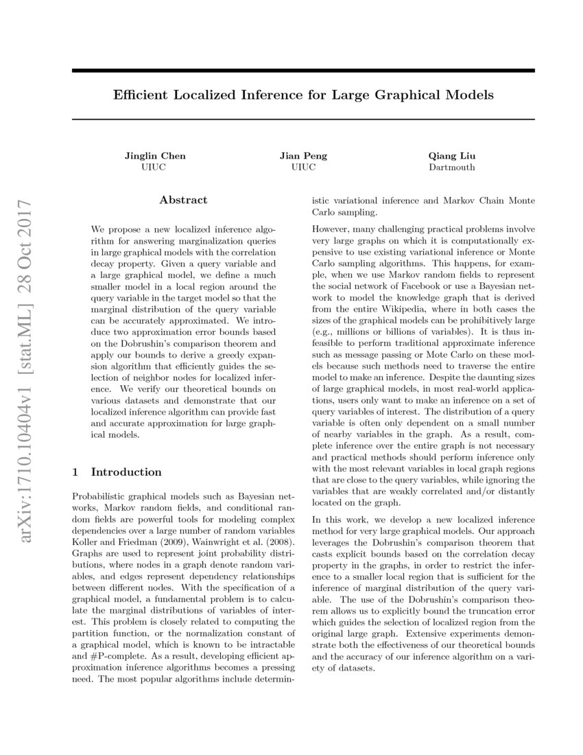 Efficient Localized Inference for Large Graphical Models | DeepAI