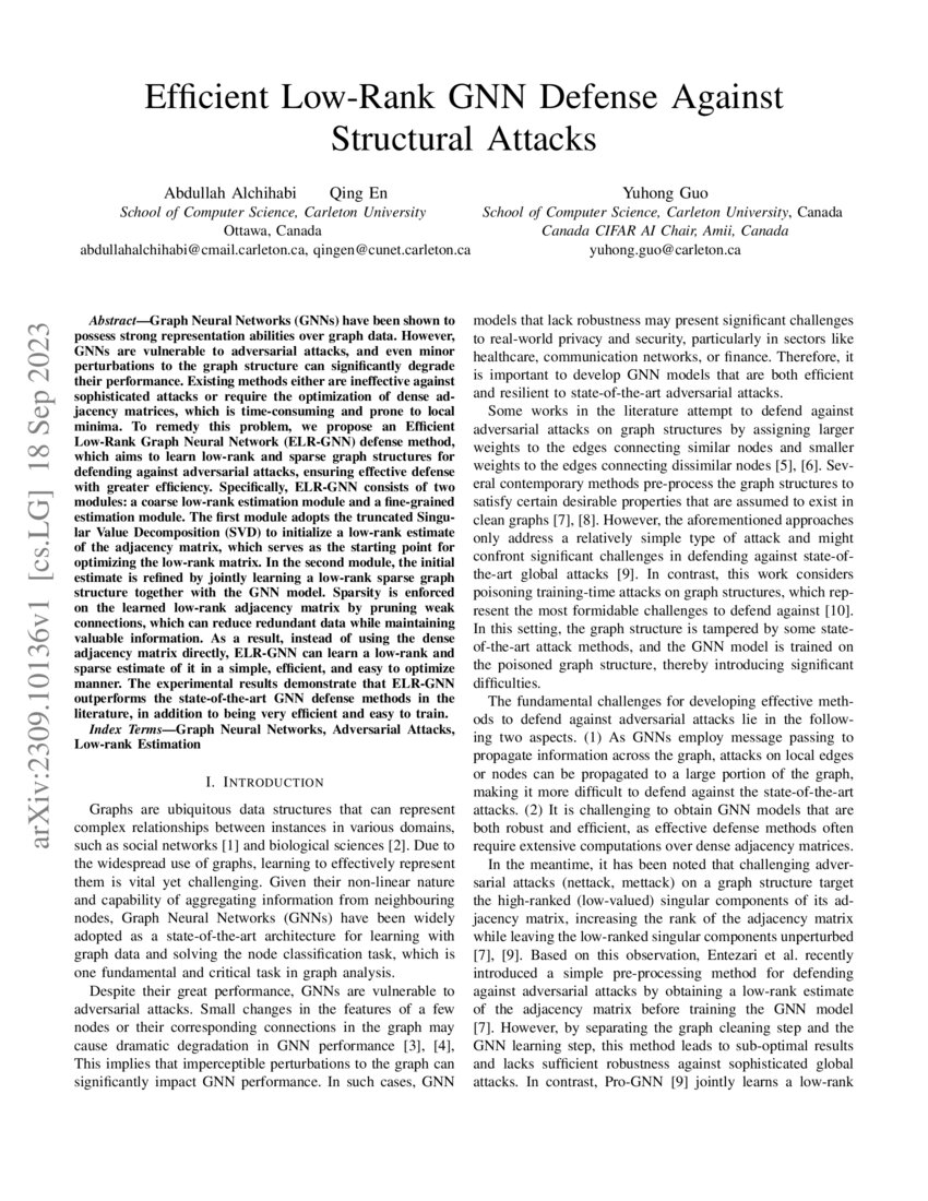 Efficient Low-Rank GNN Defense Against Structural Attacks | DeepAI
