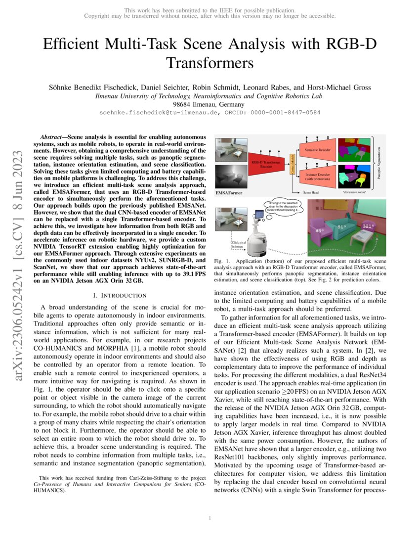 Efficient Multi-Task Scene Analysis with RGB-D Transformers | DeepAI