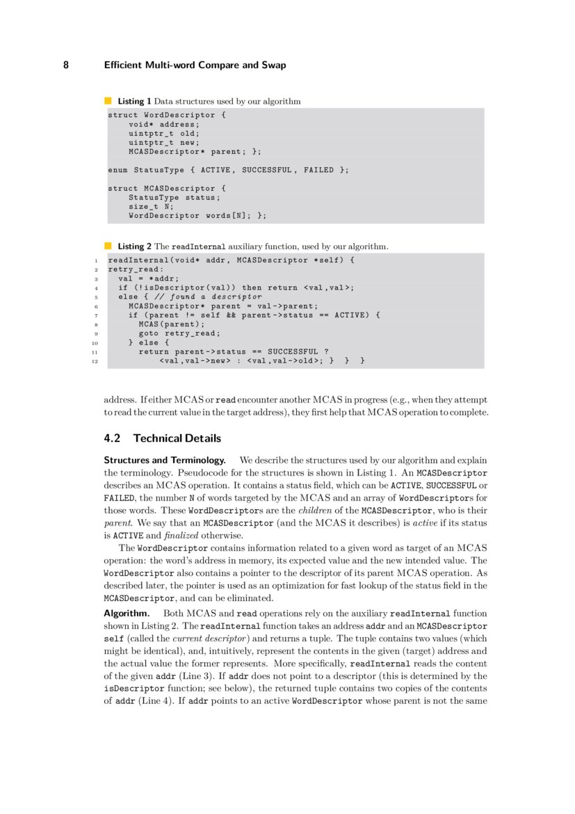 Efficient Multi-word Compare and Swap | DeepAI