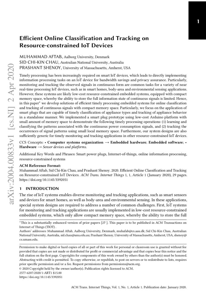 Efficient Online Classification And Tracking On Resource Constrained