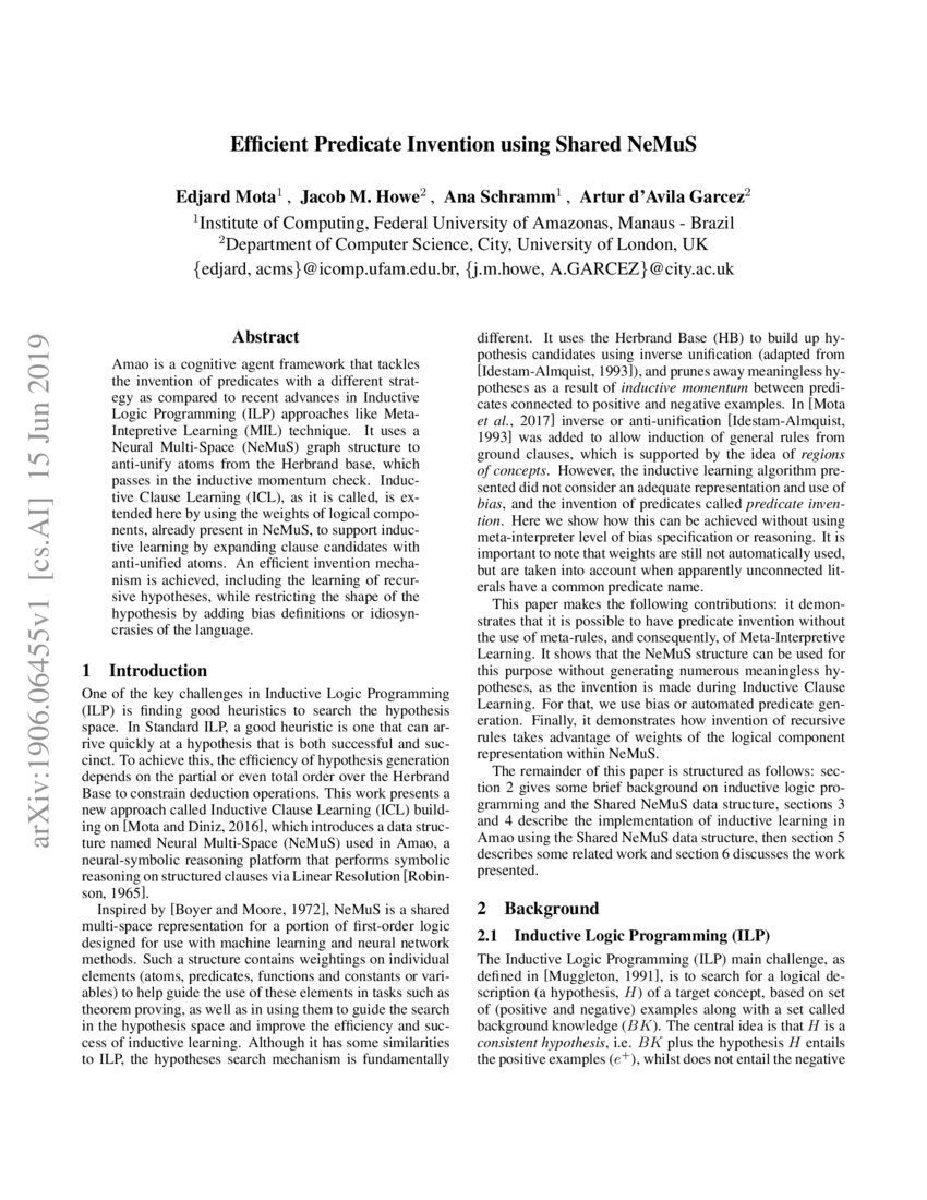 Efficient predicate invention using shared "NeMuS" | DeepAI