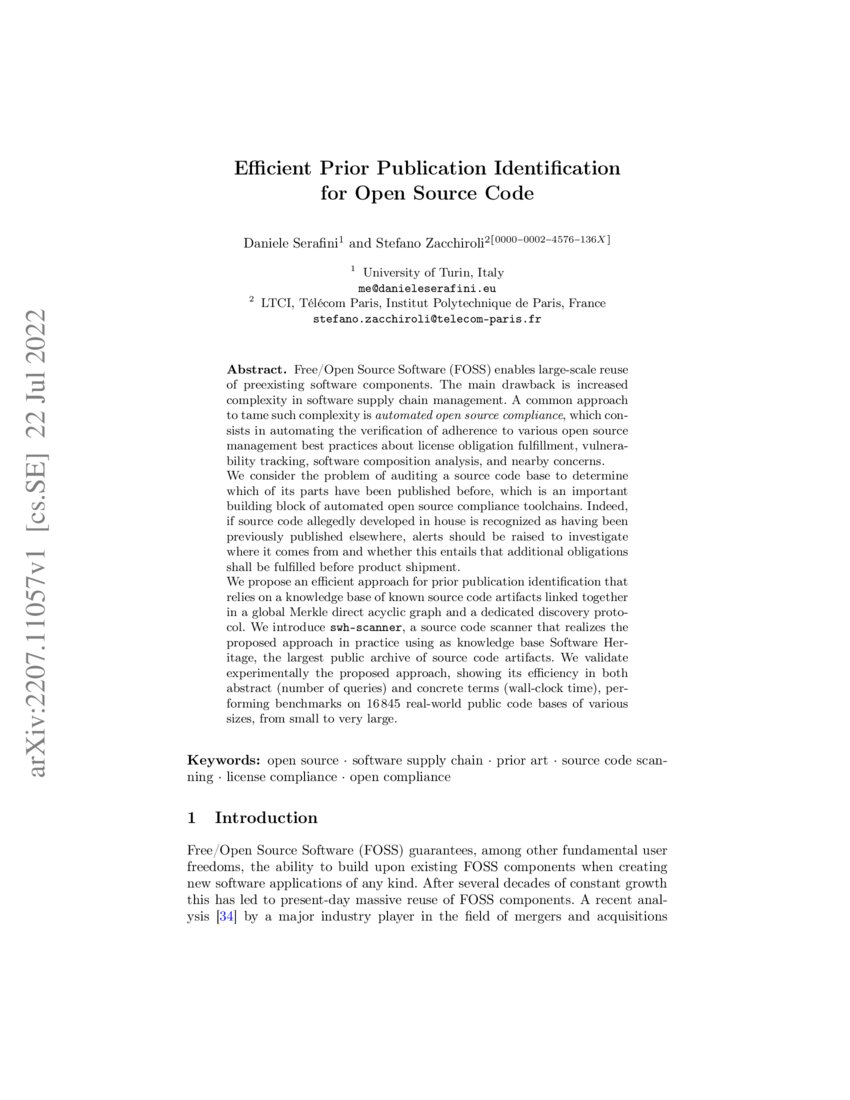 Efficient Prior Publication Identification For Open Source Code DeepAI efficient-prior-publication-identification-for-open-source-code-deepai