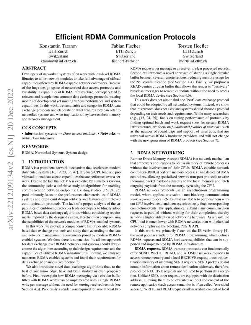 Efficient RDMA Communication Protocols | DeepAI