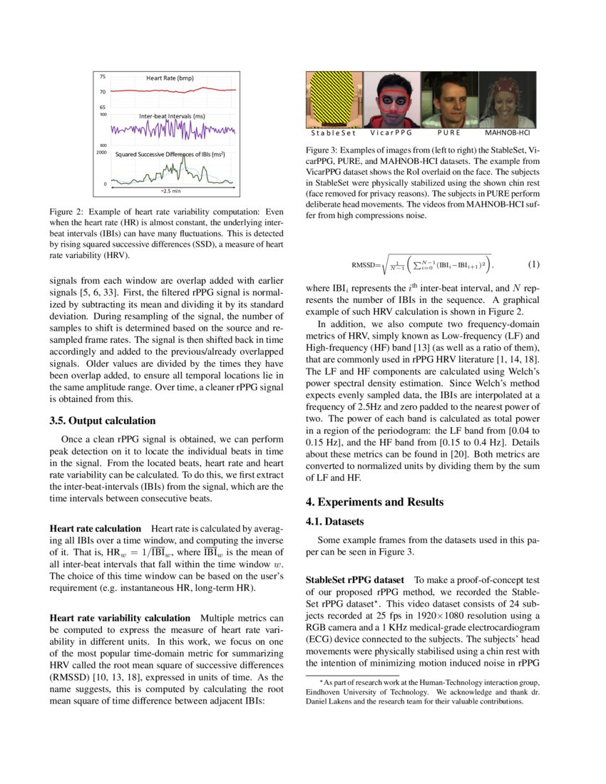 Efficient Real Time Camera Based Estimation Of Heart Rate And Its