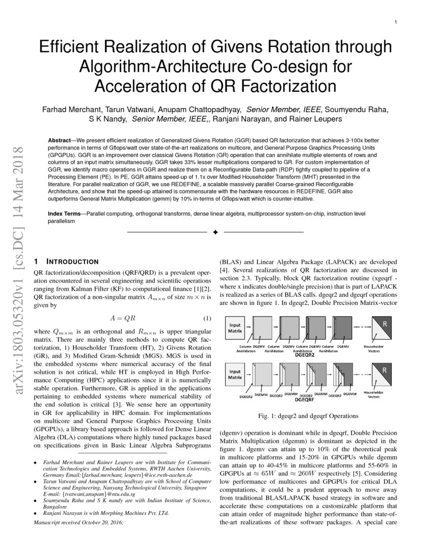 Efficient Realization Of Givens Rotation Through Algorithm Architecture Co Design For 3586