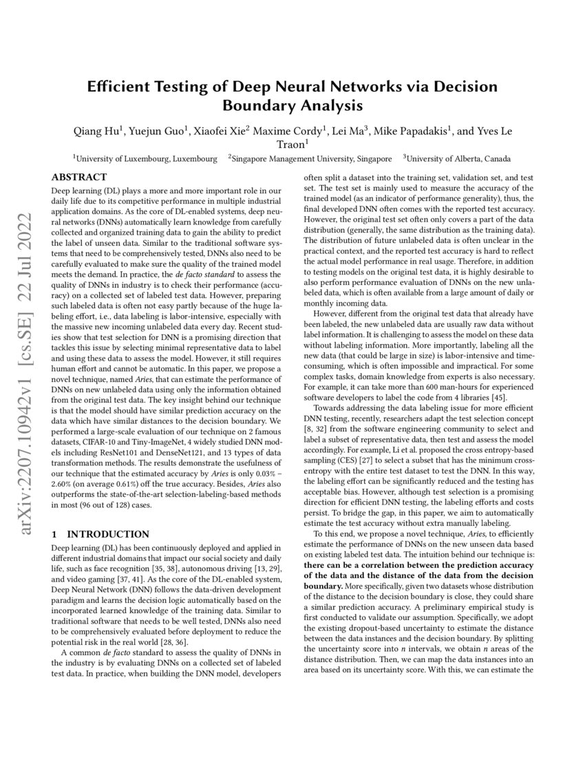 Efficient Testing Of Deep Neural Networks Via Decision Boundary Analysis Deepai