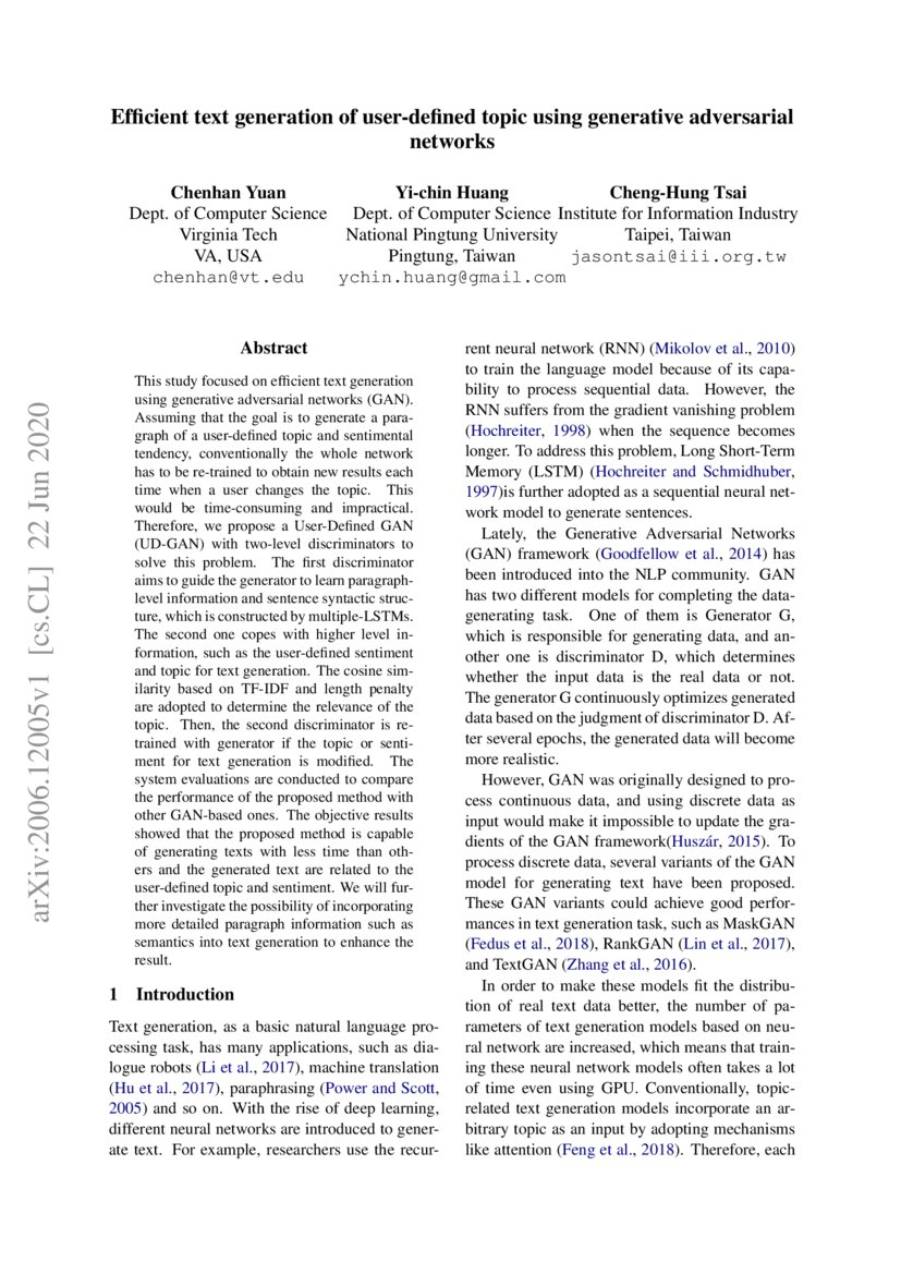 Efficient Text Generation Of User Defined Topic Using Generative 8653