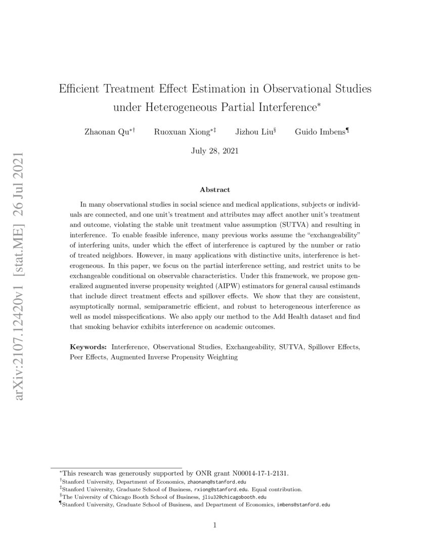 Efficient Treatment Effect Estimation in Observational Studies under ...