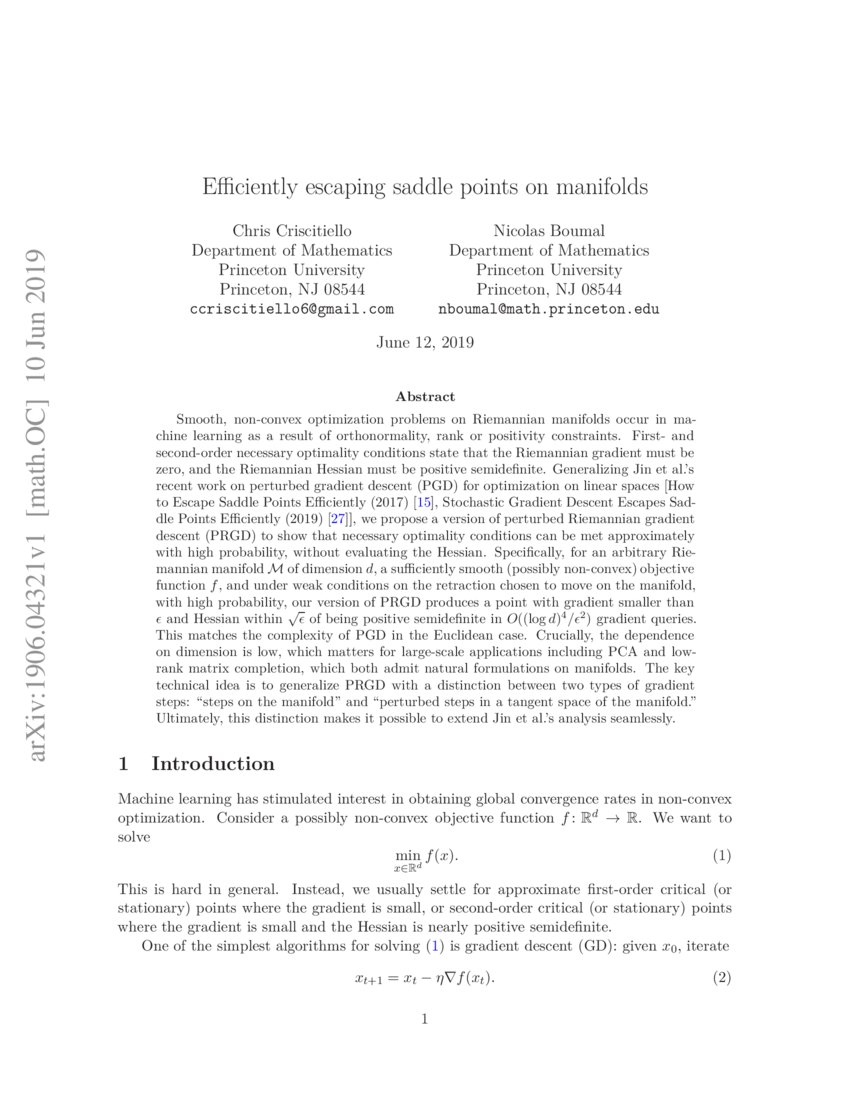 Efficiently escaping saddle points on manifolds | DeepAI Efficiently escaping saddle points on manifolds | DeepAI