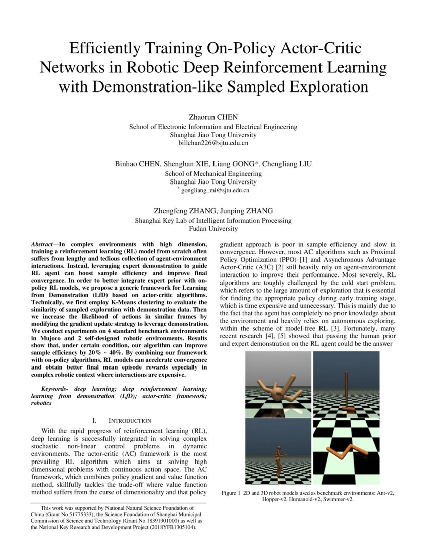 Efficiently Training On-Policy Actor-Critic Networks in Robotic Deep Reinforcement Learning with ...
