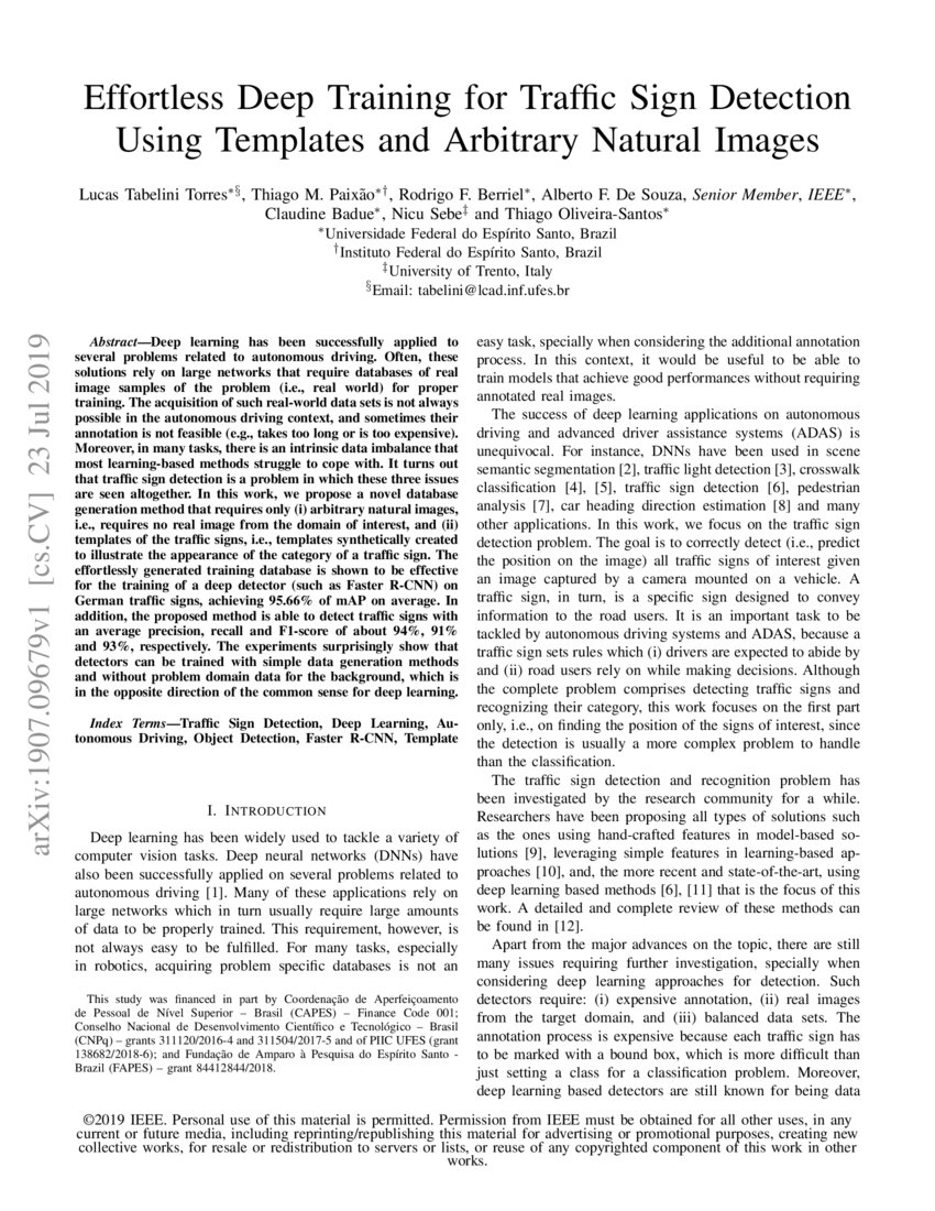 Effortless Deep Training for Traffic Sign Detection Using Templates and ...