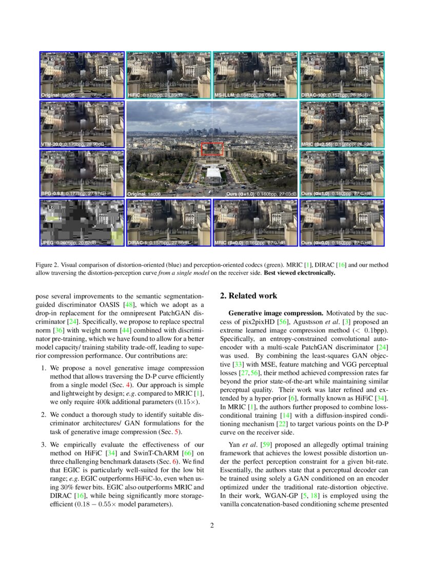 EGIC: Enhanced Low-Bit-Rate Generative Image Compression Guided by Semantic Segmentation | DeepAI