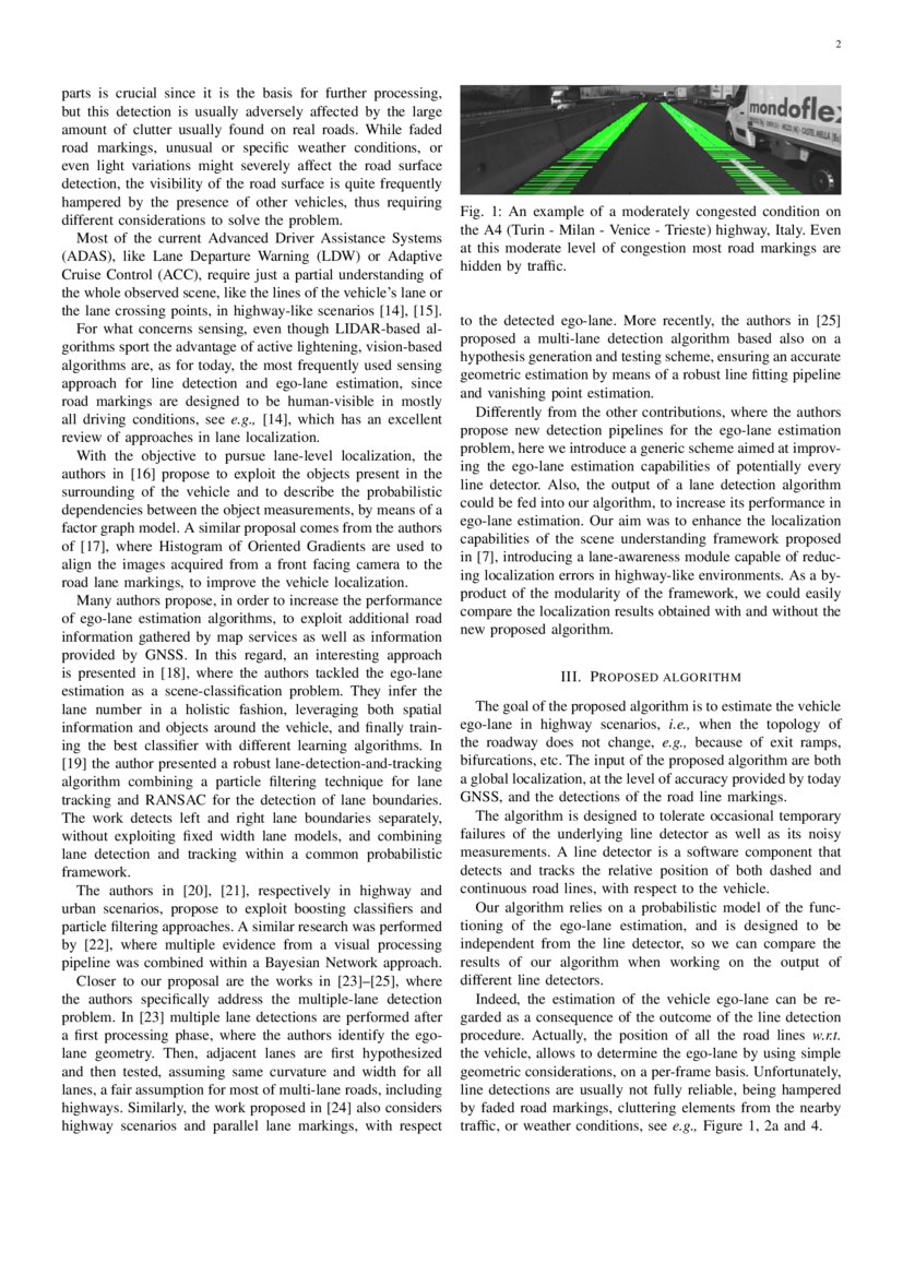 Ego-Lane Estimation by Modelling Lanes and Sensor Failures | DeepAI