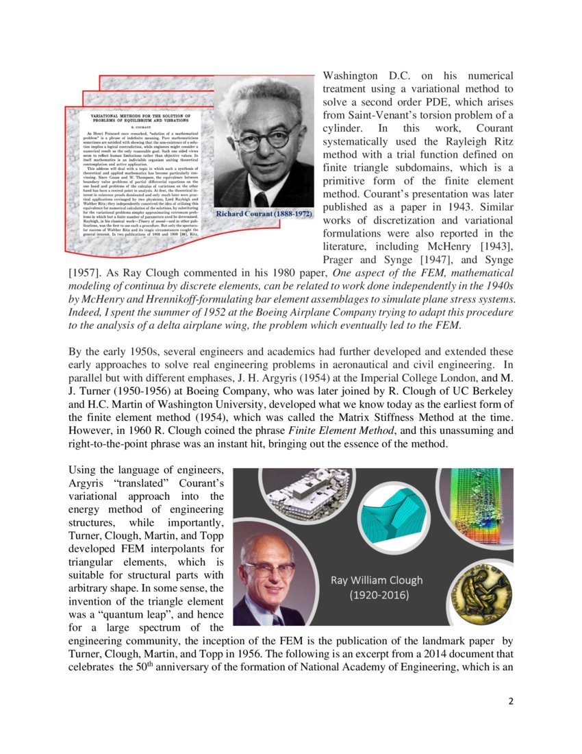 Eighty Years of the Finite Element Method: Birth, Evolution, and Future ...