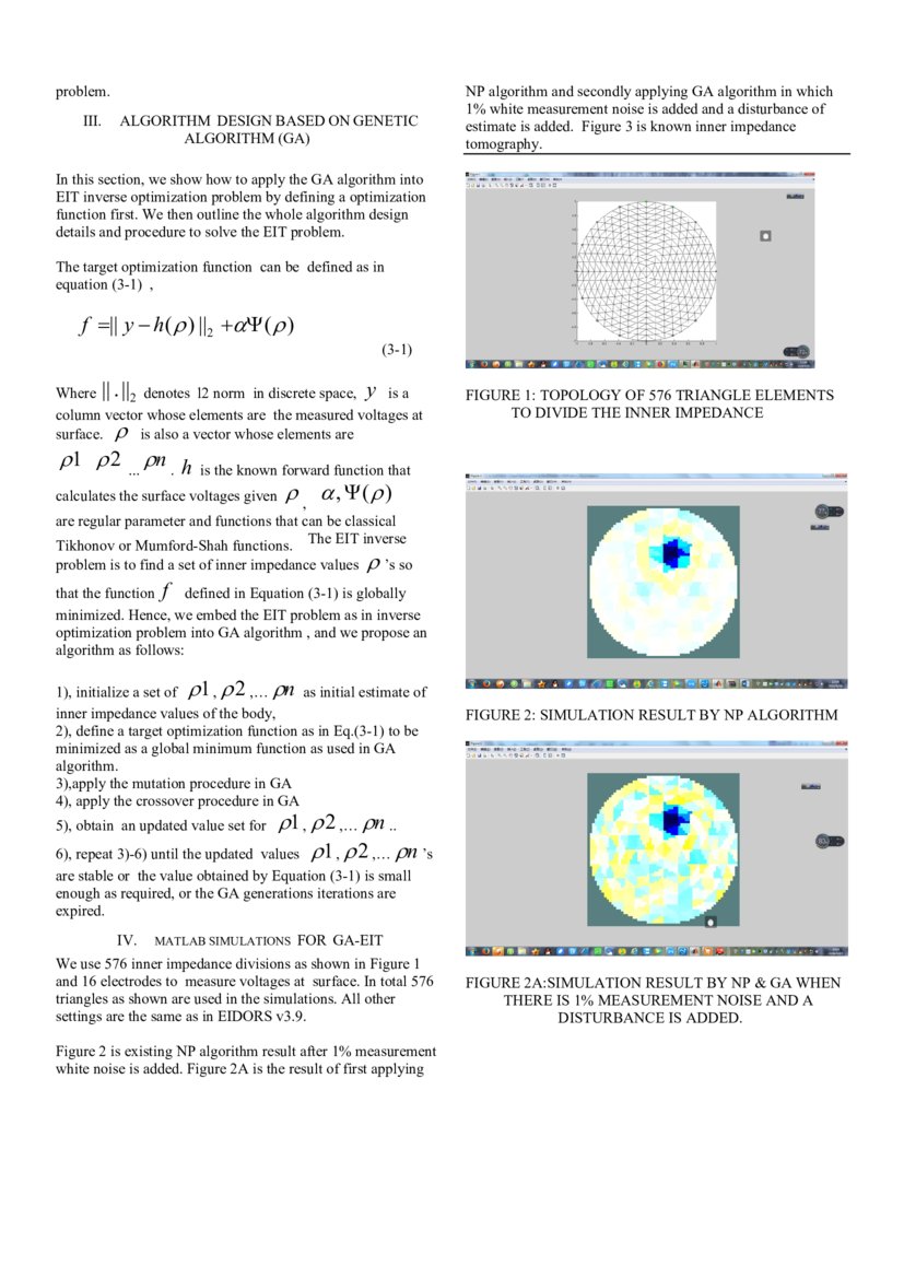 Electrical Impedance Tomography based on Genetic Algorithm | DeepAI
