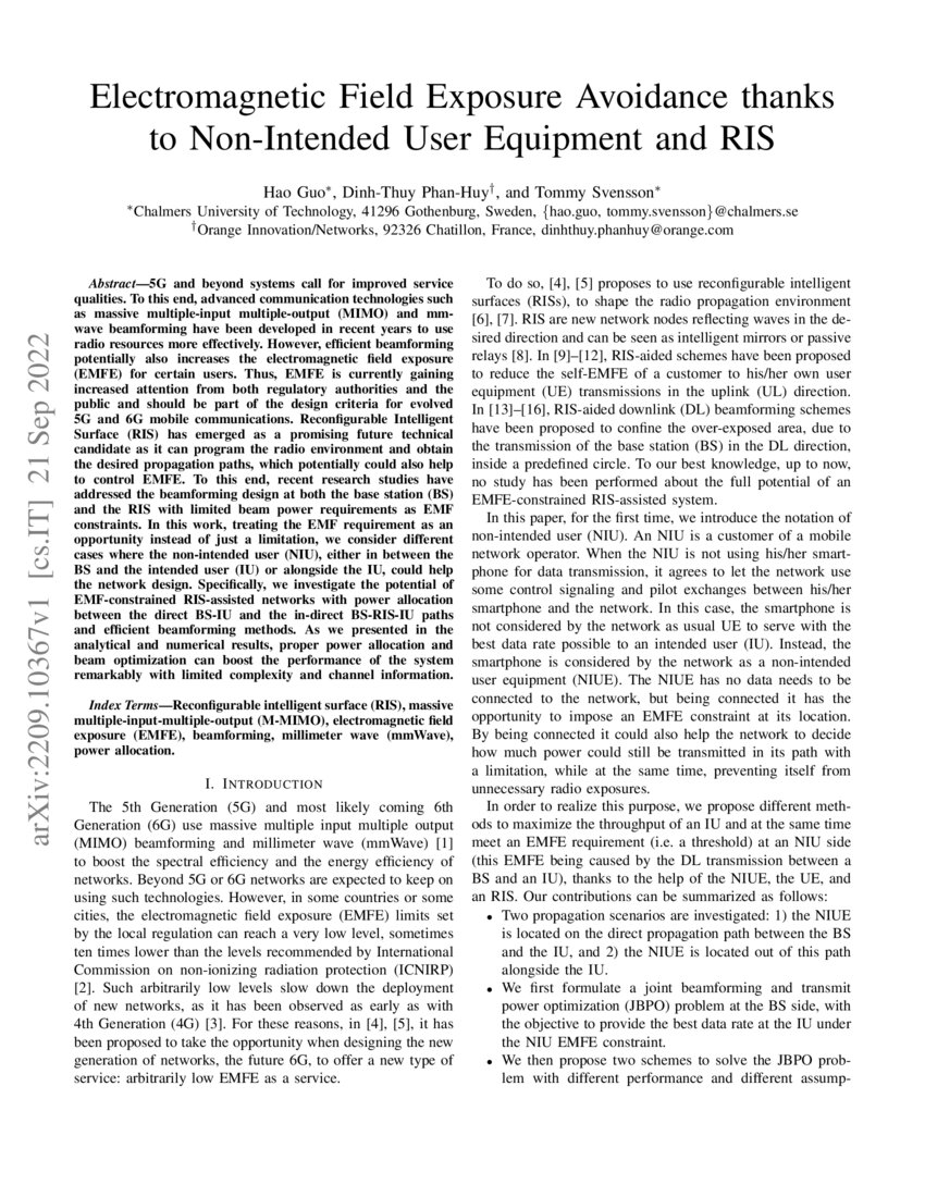 Electromagnetic Field Exposure Avoidance thanks to Non-Intended User ...