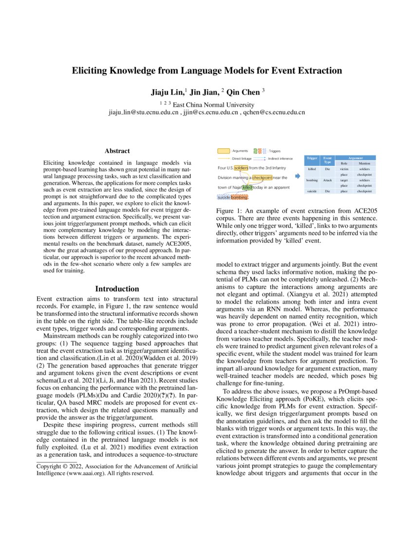 Eliciting Knowledge from Language Models for Event Extraction | DeepAI