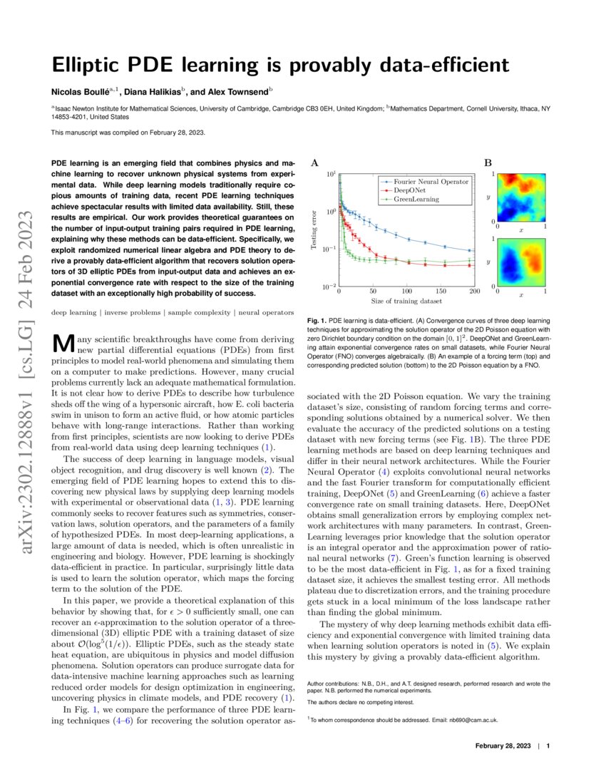 Elliptic PDE learning is provably data-efficient | DeepAI Elliptic PDE learning is provably data-efficient | DeepAI