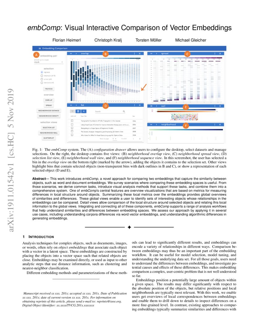 embComp: Visual Interactive Comparison of Vector Embeddings | DeepAI