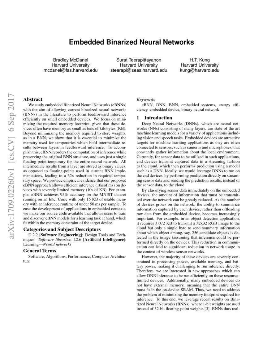 Embedded Binarized Neural Networks | DeepAI