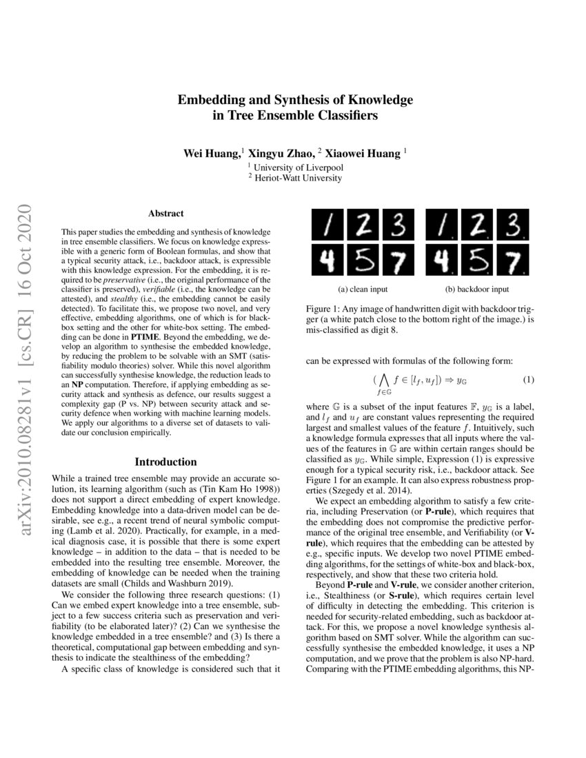Embedding And Synthesis Of Knowledge In Tree Ensemble Classifiers Deepai 3835