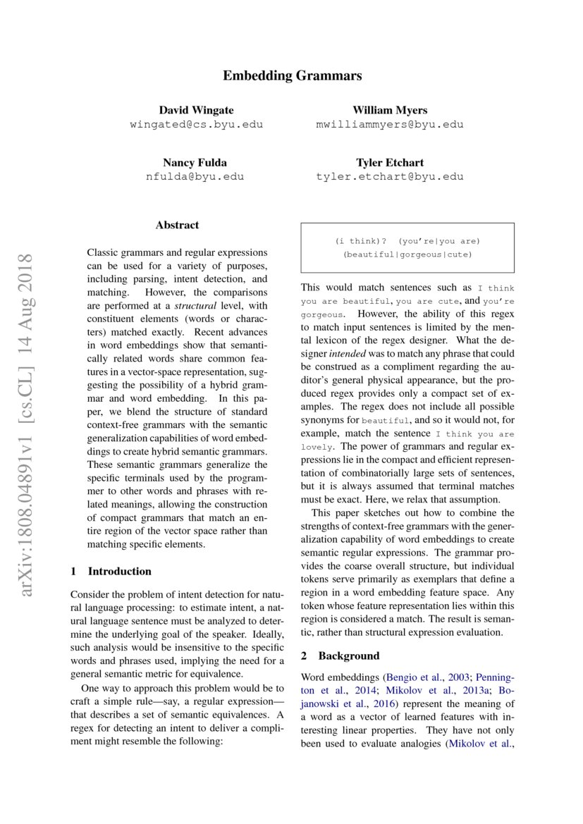 Embedding Grammars Deepai