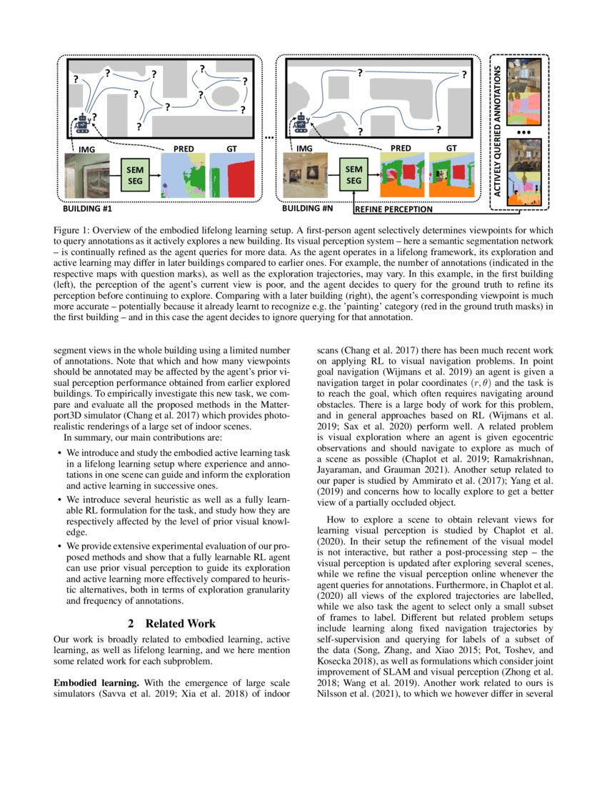 Embodied Learning for Lifelong Visual Perception | DeepAI