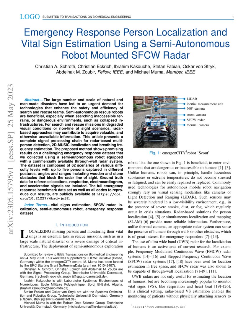 Emergency Response Person Localization and Vital Sign Estimation Using ...